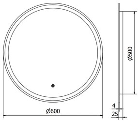 Mexen Gobi podsvícené koupelnové zrcadlo 60 x 60 cm, LED 6000K, ventilátor - 9801-060-060-611-00