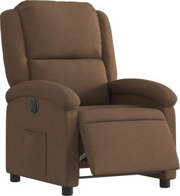 Elektrické polohovací křeslo hnědé textil 3204144