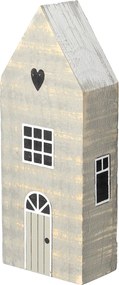 Dekorace Sněhový domeček 19cm white grey