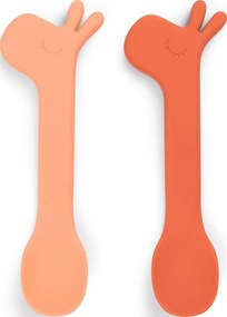 Dětské lžičky Lalee silkonové oranžové 2 ks