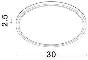 Nova Luce Stropní LED svítidlo DIXIE, ø 30 cm, 24W 3000K/4000K/6500K Barva: Bílá