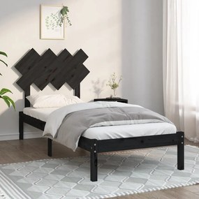 vidaXL Rám postele 90 x 200 cm masivní dřevo [3104855] Barva: Černá
