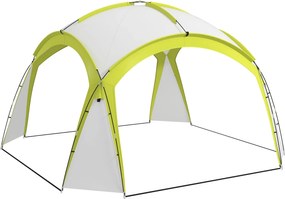 Outsunny Pavilon pro Akce 3,5 x 3,5 m s Dveřmi na Háčku, Ochrana proti Dešti se Silnými Ocelovými Sloupky, Zahradní Pavilon s Ochrannou proti UV, Slun