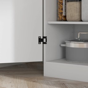 HOMCOM Skříňka do kuchyně a jídelny s 4 dvířky a 6 policemi, moderní styl 76 x 40 x 177 cm, bílá