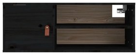 Petromila Nástěnná skříňka černá 80 x 30 x 30 cm masivní borové dřevo