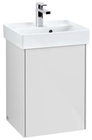 Villeroy & Boch Collaro - Umyvadlová skříňka, 41x55x34 cm, 1 dvířka, panty vlevo, Glossy White C00500DH