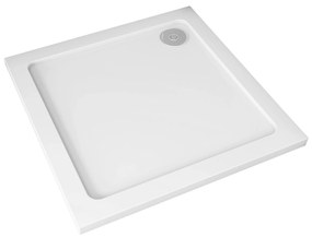 Cerano Piato, čtvercová sprchová vanička z litého mramoru 80x80x3 cm, bílá, CER-CER-GSR88