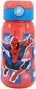 Plastová láhev na pití s brčkem a víčkem Spiderman - 510 ml