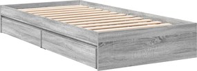 Rám postele se zásuvkami šedý sonoma 75x190 cm kompozitní dřevo 3280718