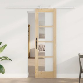 Posuvné dveře ORKDAL 61 x 198,5 cm Masivní borové dřevo a sklo 3332069