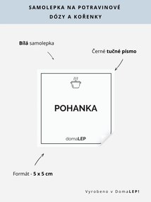 POHANKA – bílá samolepka na dózu, tučné písmo, 5 × 5 cm | DomaLEP