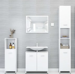 vidaXL 4dílný set koupelnového nábytku dřevotříska [3154403] Barva: Bílá