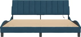 Rám postele s LED osvětlením bez matrace Hanko modrý 180 x 200 cm samet 3213797