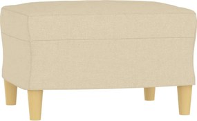 3místná pohovka s podnožkou krémová 180 cm textil 3201194