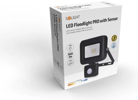Solight LED reflektor PRO se senzorem, 10W, 920lm, 5000K, IP44