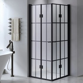 BPS-koupelny Čtvercový sprchový kout HYD-SK08A-M 80x80 černá/transparent
