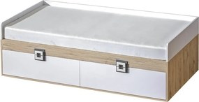 Casarredo - Komfort nábytek Dětská postel NIKO 14, 90x200 s úložným prostorem, dub jasný/bílá/popel