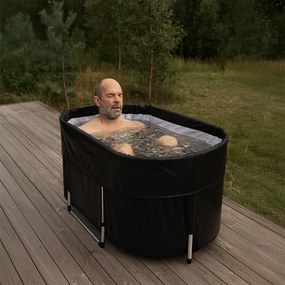 Přenosná skládací vana na otužování, černá, 290 l, HARTO