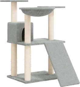 Škrabadlo pro kočky se sisalovými sloupky světle šedé 83 cm 171652