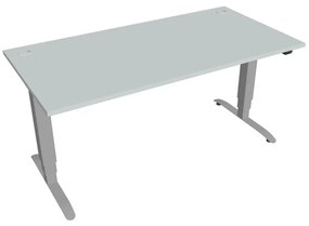 Elektr. nastavitelný stůl 160x80 - HOBIS MOTION MS 3 1600 Dekor stolové desky: šedá, Barva kovové podnože: stříbrná