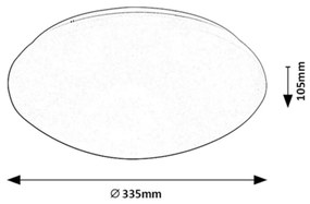 RABALUX LED stropní světlo s čidlem do koupelny LUCAS, 18W, denní bílá, 33,5cm, bílé 0071133