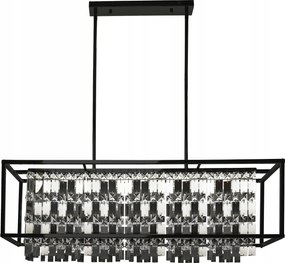 Závěsná Lampa Křišťálová Černá 4xE27 Moderní