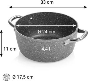 TESCOMA Kastrol i-PREMIUM Stone ø 24 cm, 4,4 l