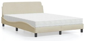 Postel s matrací Dover krémová 140 x 190 cm textil 3208389