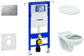 Geberit Duofix - Set předstěnové instalace, klozet Alpha se sedátkem, tlačítko Sigma01, matný chrom 111.355.00.5 NR3