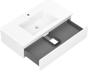 Mexen Orio, koupelnová skříňka 90 cm s umyvadlem Otis, 1 zásuvka, bílá matná, 91A10-09023-1-BF01-W18M01