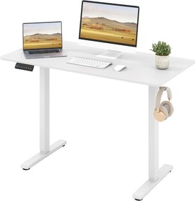 Costway Výškově nastavitelný stůl s hákem Elektrický stojící – 120 × 60 cm