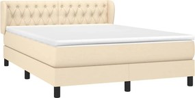 Box spring postel s matrací krémová 140x190 cm textil 3126482