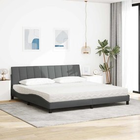 Postel s matrací Hanko světle šedá 200 x 200 cm textil 3310552