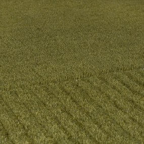 Flair Rugs, Kusový ručně tkaný koberec Tuscany Textured Wool Border Green, 120x170, zelená, ložnice