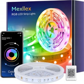 Led pásek Strip Lights Rgb změna barev 12W 10 m Aplikace dálkový ovladač Mexllex