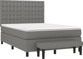 Box spring postel s matrací tmavě šedá 140x200 cm textil 3136918