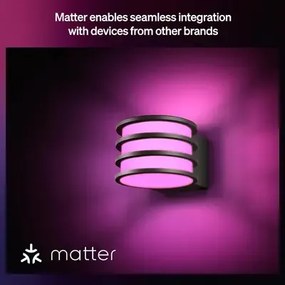 Philips Hue Lucca antracit / Venkovní nástěnné svítidlo / E27 / IP44 /