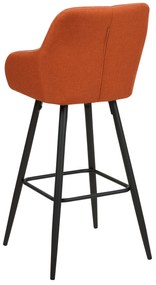 Sada 2 čalouněných barových židlí oranžové DARIEN Beliani