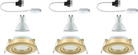 P 92408 LED vestavné svítidlo Nova Plus 3ks sada IP65 kruhové 93mm 30° GU10 3x6W 230V stmívatelné 2700K zlatá mat - PAULMANN