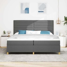 Postel s boxspringem s matrací Tmavě šedá 200 x 200 cm textil 3339568