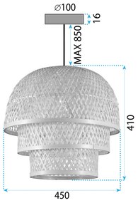 Toolight Boho, závěsné svítidlo 1xE27 APP1577-5C, přírodní hnědá, OSW-03614