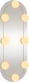 Nástěnné zrcadlo s LED osvětlením 15 x 40 cm sklo oválné 3189158