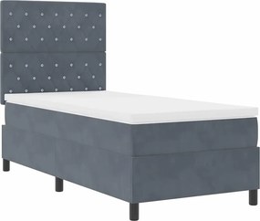 Postel s boxspringem s matrací Tmavě šedá 100 x 200 cm samet 3339747