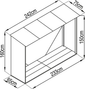 Přístřešek na dřevo G21 WOH 181 - 242 x 75 cm, zelený (63900492)