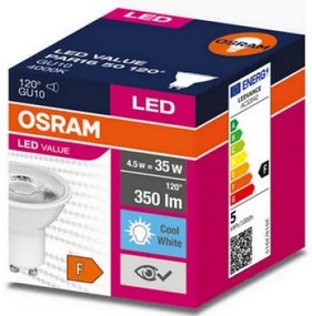 LED žárovka GU10 PAR16 OSRAM VALUE 4,5W (50W) neutrální bílá (4000K) reflektor 120°