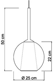 Sikrea 5803 Emy, moderní závěsné svítidlo z ručně foukaného zeleného skla, 1xE27, Ø25cm