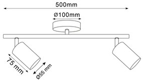 LED RGBW Stmívatelné bodové svítidlo GOLDI 2xGU10/4,8W/230V zlatá
