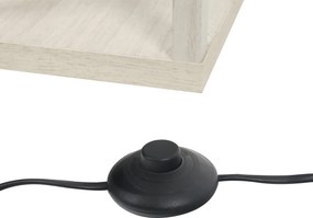 HOMCOM Stojací lampa se 3 policemi Stojací lampa, interiérové osvětlení, E27, do 40W, E1-MDF, akryl, dub+bílá, 26x26x160 cm