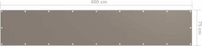 Balkónová zástěna taupe 75 x 400 cm oxfordská látka 134985