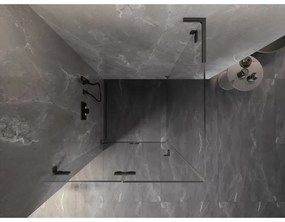 Mexen Lunar-F L, sklápěcí sprchový kout levý 70 x 70 cm, 8mm čiré sklo, pistolově šedý kartáčovaný - 836L-070-070-66-00-L